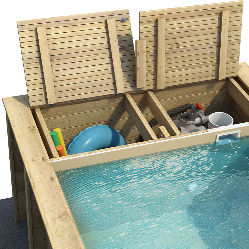 Aufstellpool aus Massivholz - 610 x 237 cm